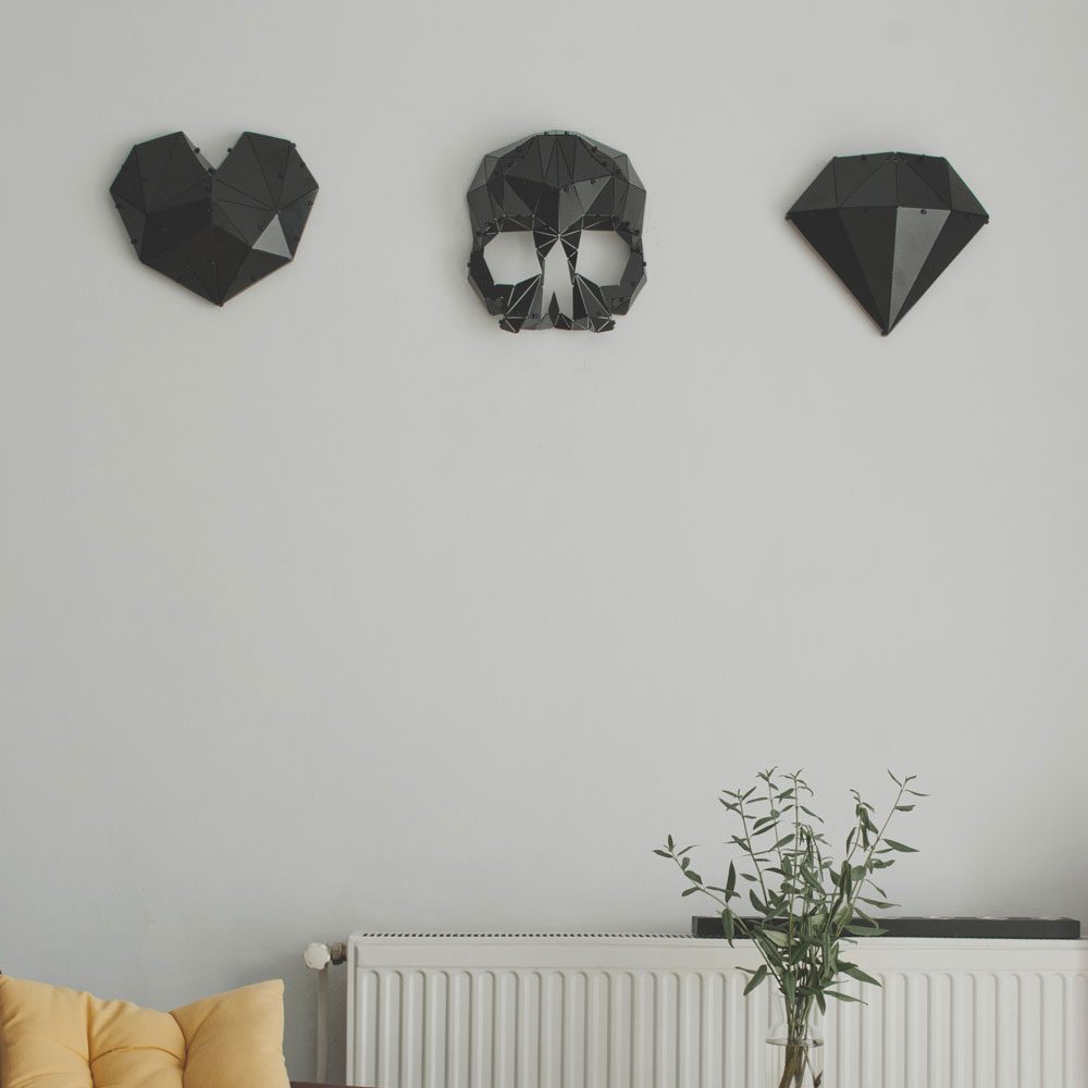 DIMANT | 3D Geometrik Metal Elmas Duvar Dekoru • OTTOCKRAFT™
